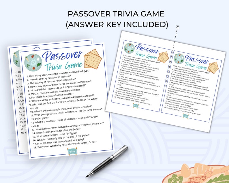Passover Game Bundle Jewish Games Passover Holiday Passover - Etsy