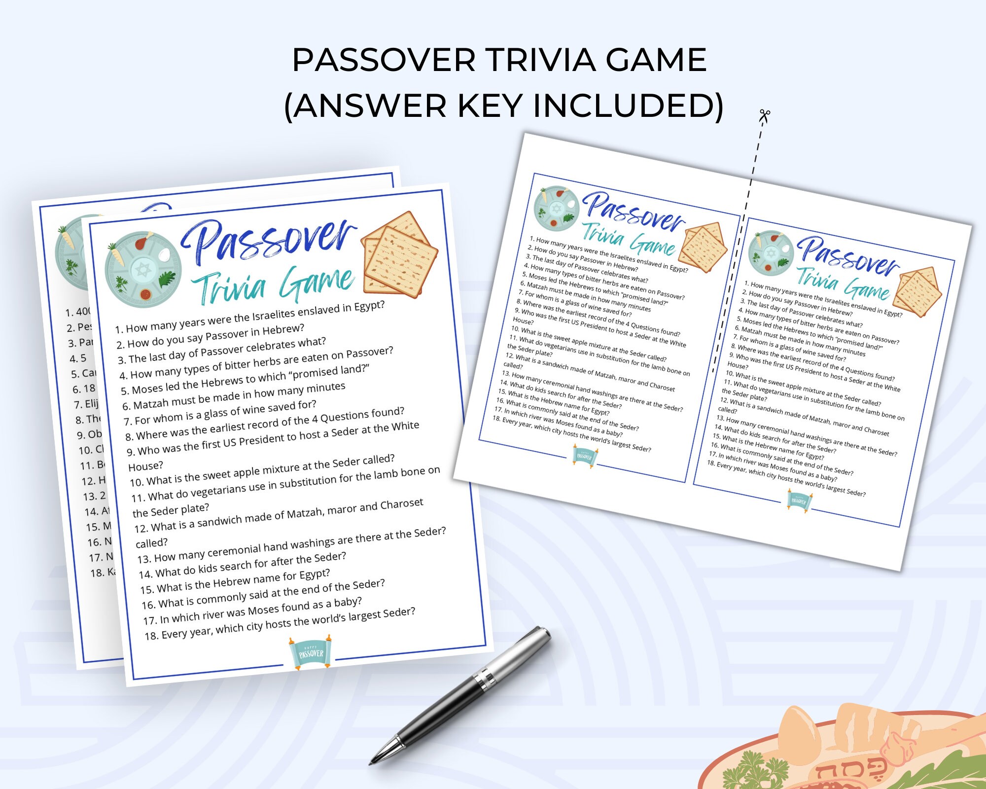 Passover Game Bundle, Jewish Games, Passover Holiday, Passover Games ...