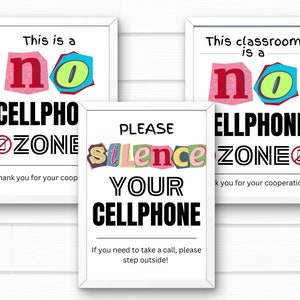 No Cellphones Allowed School Poster, No Phone Zone Sign, Classroom ...