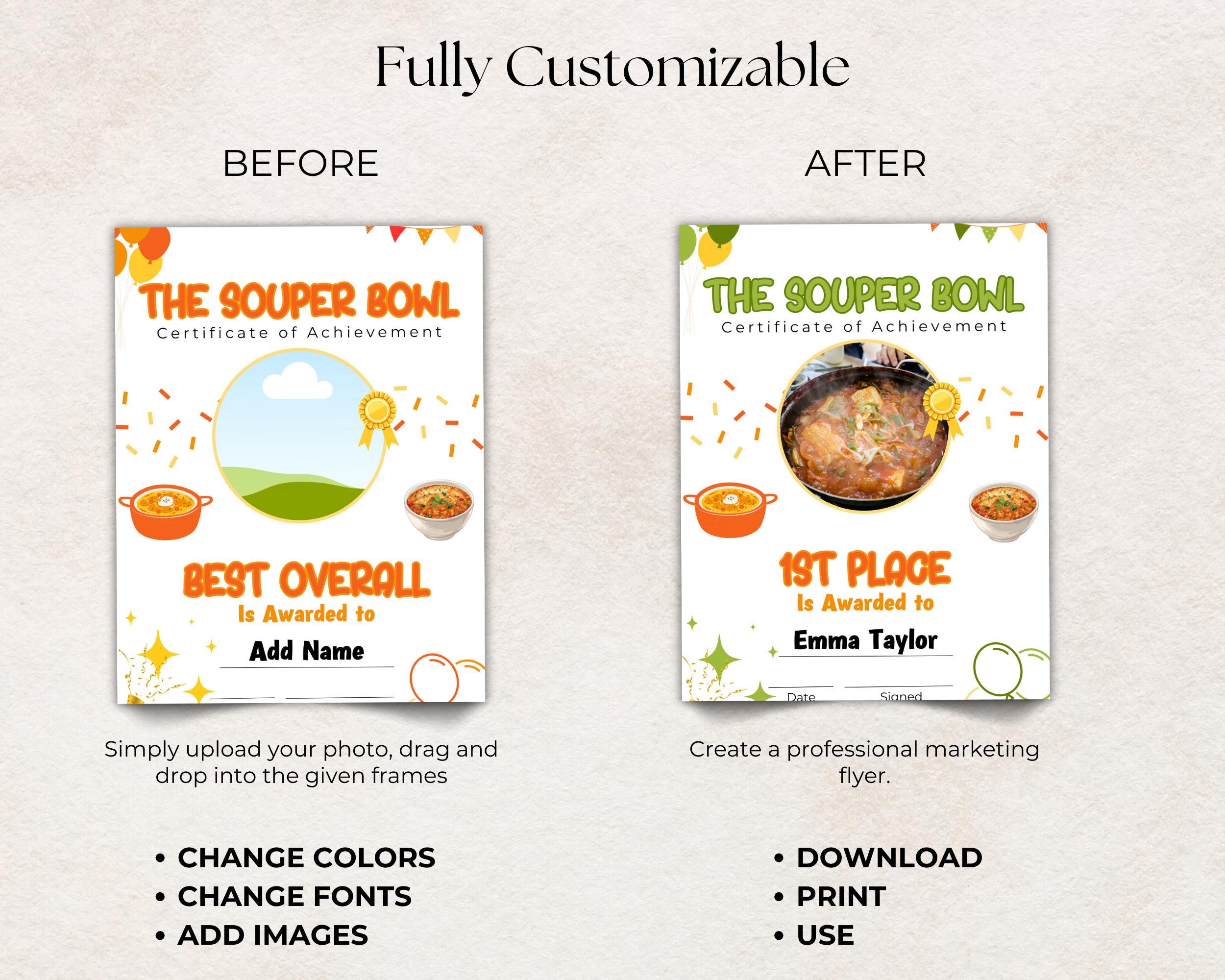 Editable Soup Cook-off Awards,fall Office Competition,winter Soup ...