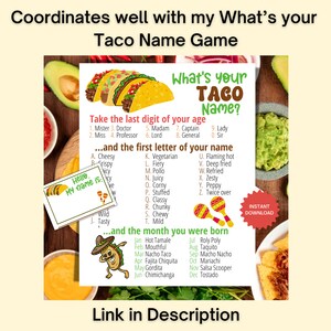 Taco Bar Station Sign & Table Cards, Make Your Own Taco Signs, Tex-mex ...