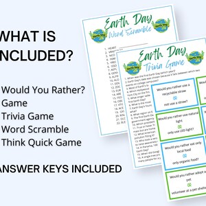 Earth Day Game Bundle, Earth Day Trivia Game, Earth Day Games ...