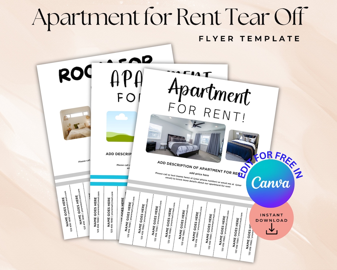 Editable Apartment for Rent Marketing Flyer, House Rental Tear off ...