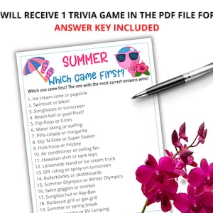 Summer Trivia Game, Summer Break Which Came First Quiz, Summertime ...