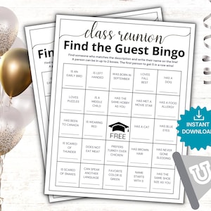 Class Reunion Bingo Game, Reunion Party Games, Alumni Class Game, Class ...