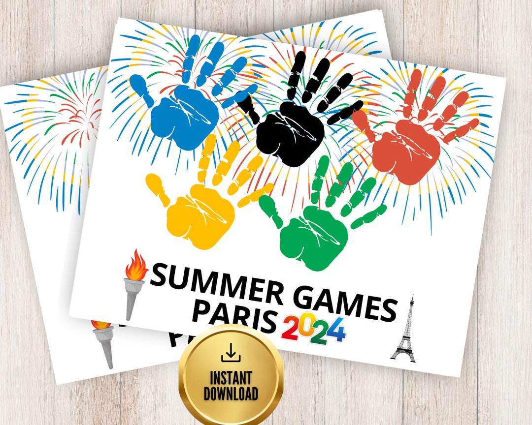 2024 Summer Games Handprint Art,international Gold Medal Games Keepsake ...