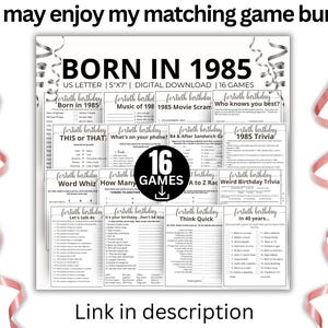 40th Birthday Place Cards, Editable 40th Bday Party Decorations, Born ...