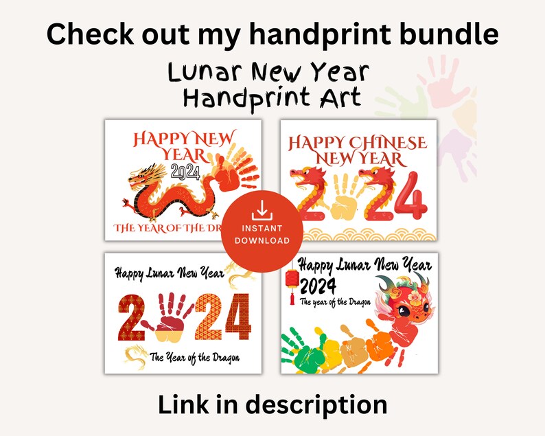 Lunar New Year Handprint Craft, Chinese New Year Handprint Art, Year of ...