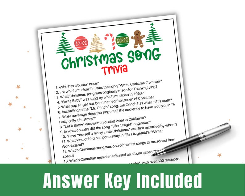 Christmas Song Trivia Game, Christmas Carol Quote Game, Christmas ...