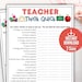Teacher Think Quick Trivia Game,teacher Party,back to School Trivia ...