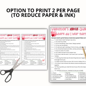 Valentine's Day Movie Quote Trivia Game, Rom Com Movie Quotes ...