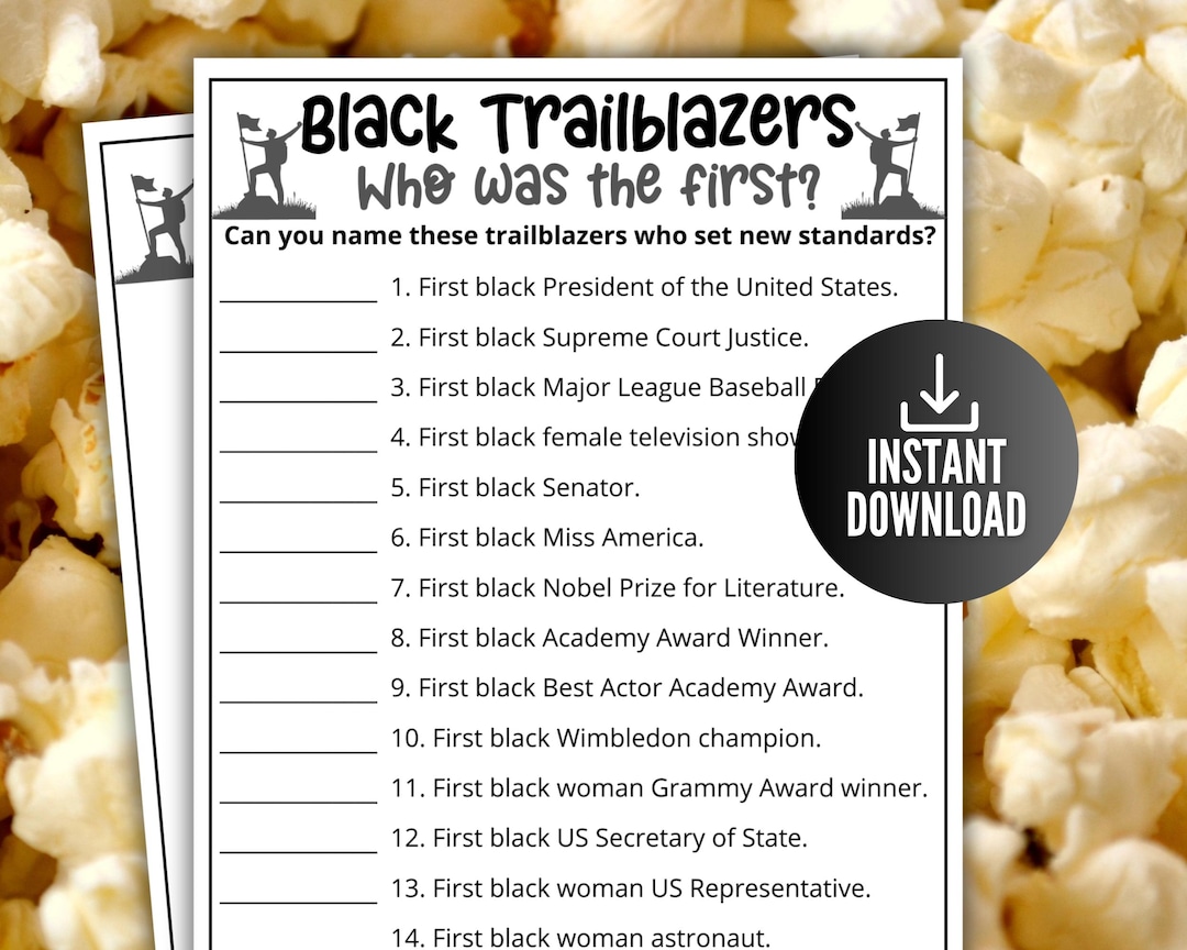 Famous Black Firsts Trivia Game, African American Trailblazers Quiz ...