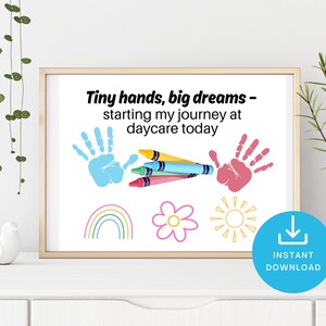 First Day of Daycare Handprint Art, Preschool Activity, Handprint Craft ...