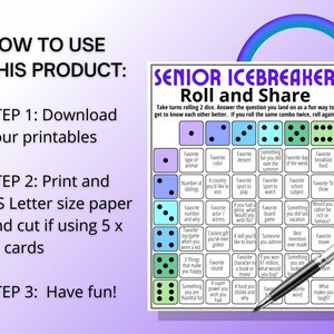 Senior Citizen Get to Know You Icebreaker Game, Table Talk Dice ...