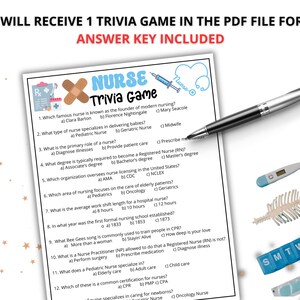 Nurse Trivia Game, Printable Nurse Appreciation Game, Medical Hospital ...