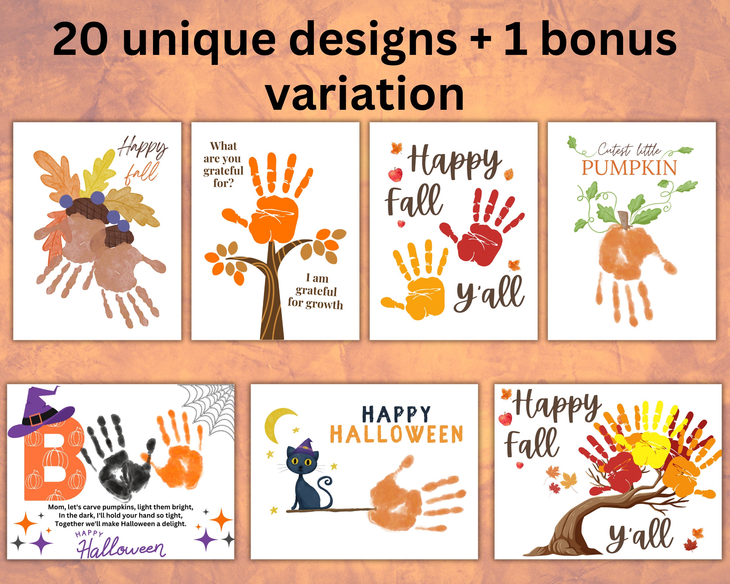 Halloween Handprint Art Bundle, Halloween Activity, Handprint Craft ...