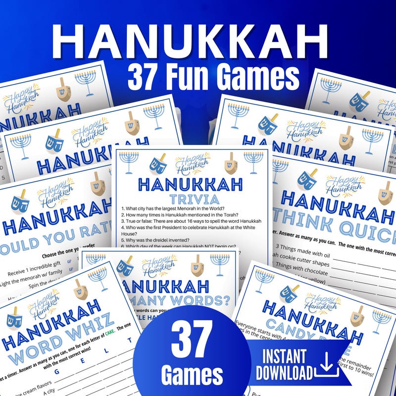 Hanukkah Game Cards - Etsy