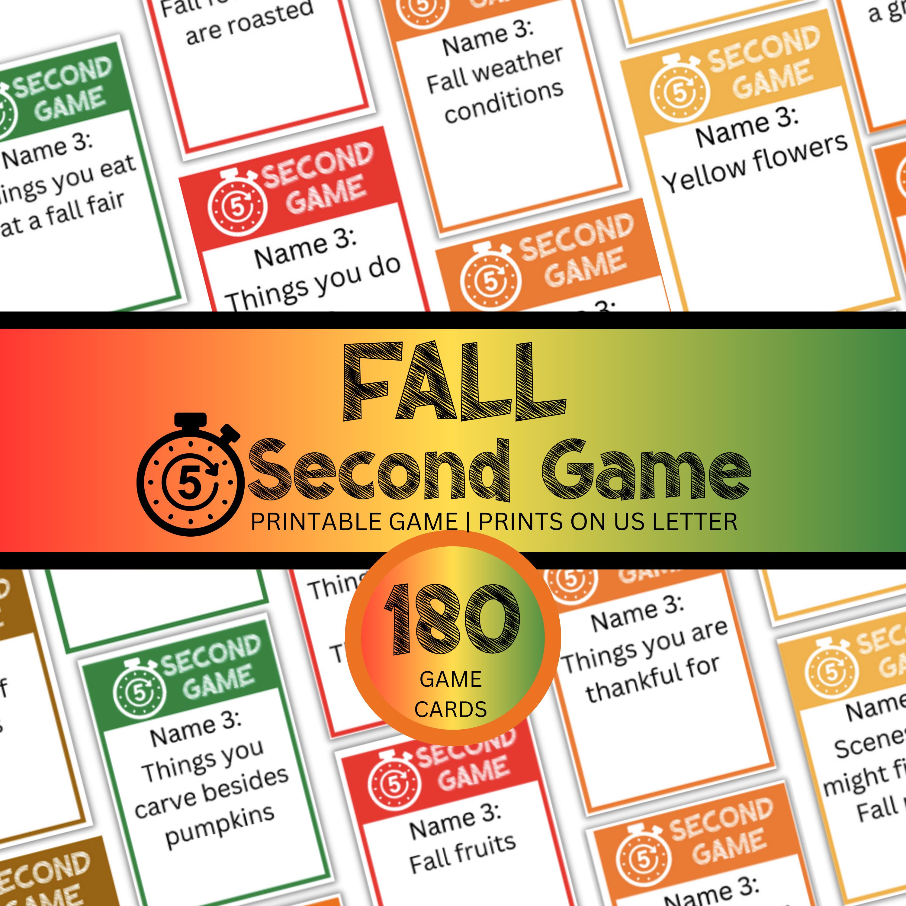 Fall 5 Second Game,autumn Activity for Kids and Adults,fall Party ...