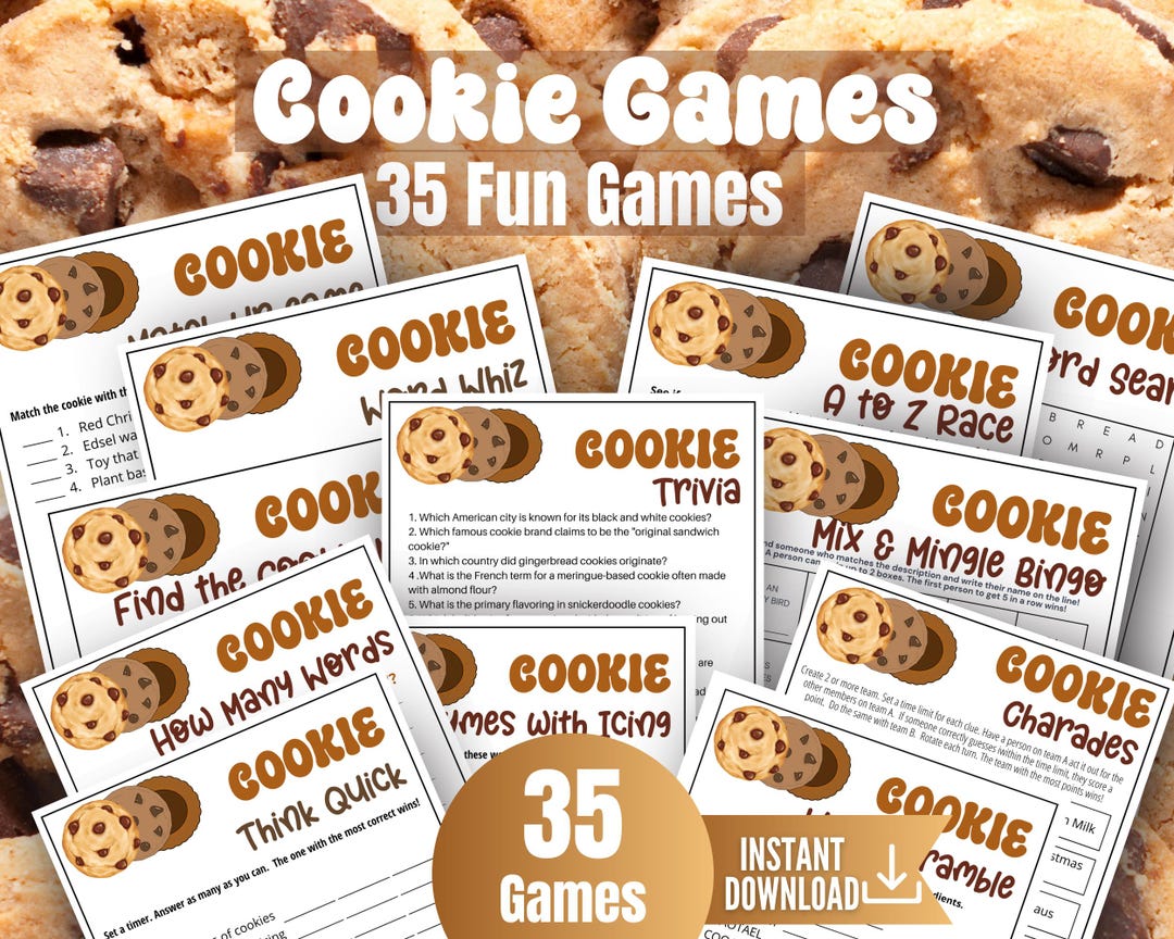 Cookie Game Bundle, 35 Games, Christmas Games,friendsmas Printable ...