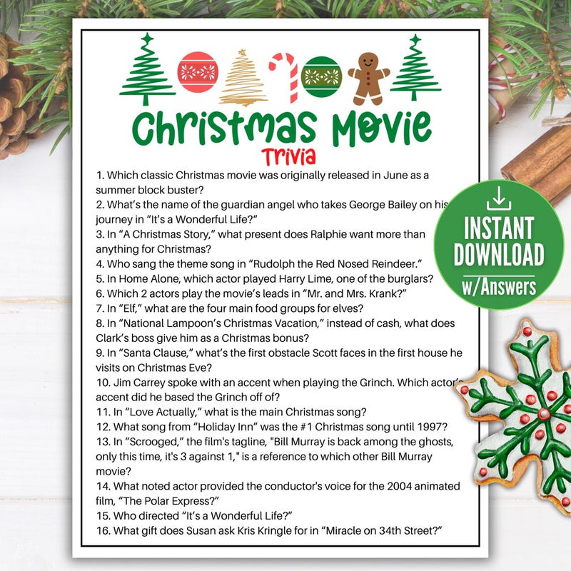 Holiday Movie Game - Etsy