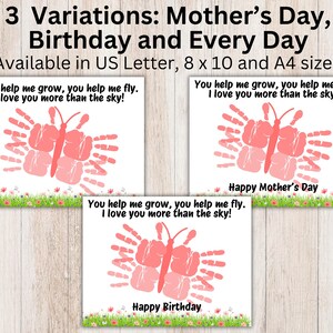 Butterfly Handprint Craft, Mother's Day Handprint Art,spring Summer ...