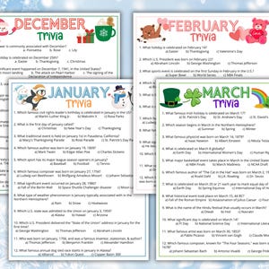 Winter Trivia Game Bundle, 50 Winter Solstice Holiday Games,winter ...