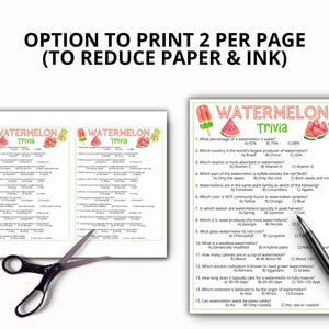 Watermelon Trivia Game, Spring Trivia Game, Summer Birthday Party Game ...