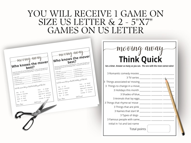 Going Away Party Games - Farewell Party Bundle, Moving Party Printable ...