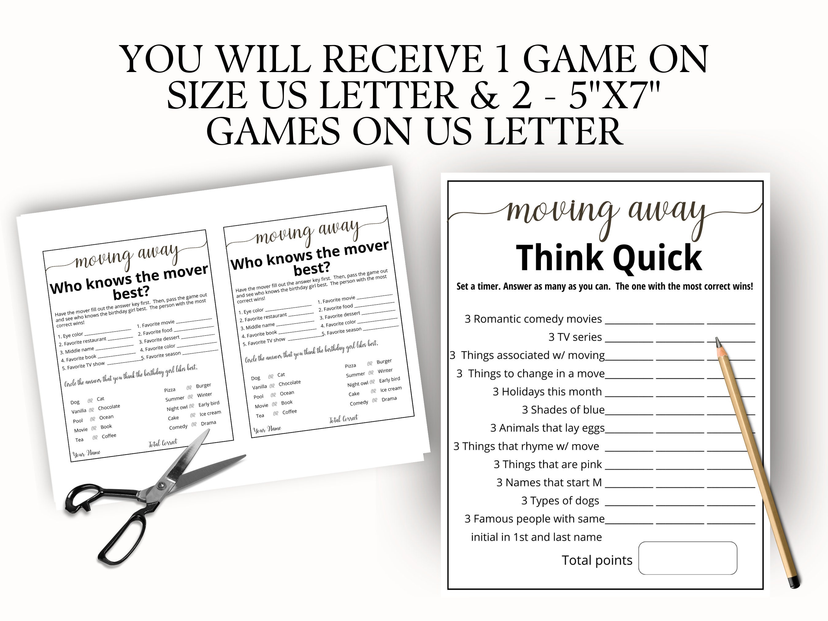 Going Away Party Games - Farewell Party Bundle, Moving Party Printable ...