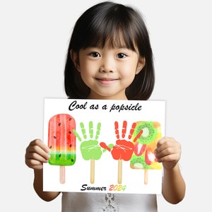 Popsicle Handprint Craft for Kids, Summer Craft, Handprint Art ...