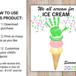 Ice Cream Handprint Craft for Kids, Summer Craft, Handprint Art ...