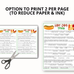 Hot Dog Trivia Game, Printable Hot Dog Game for Kids & Adults, BBQ Baby ...