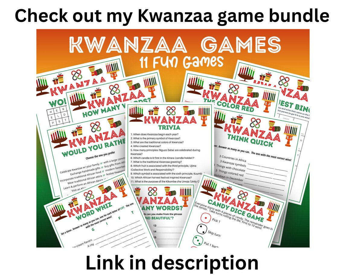 Kwanzaa Candy Dice Game, Kwanzaa Party Game, Kid's Printable Game ...