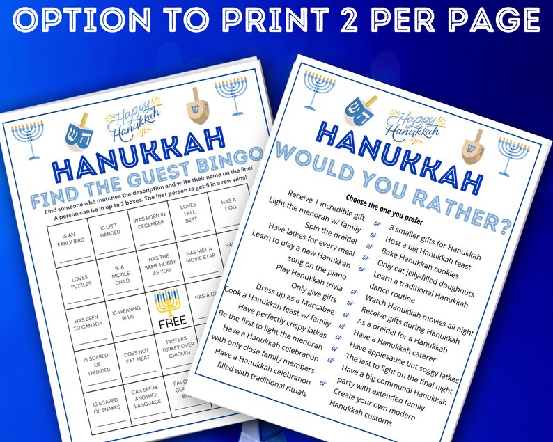 Hanukkah Game Bundle, Jewish Party Games, Hanukkah Holiday Trivia ...