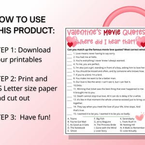 Valentine's Day Movie Quote Trivia Game, Rom Com Movie Quotes ...