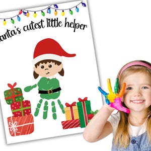 Christmas Handprint Craft, Santa's Elf, Santa's Little Helper ...