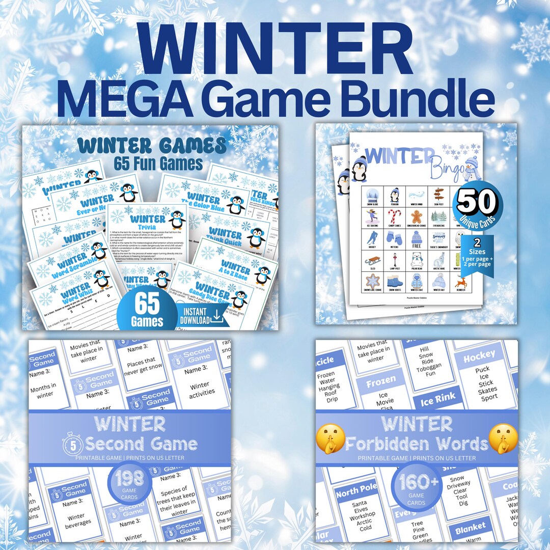 Winter Trivia Game Bundle, 65 Winter Game Mega Pack,winter Holiday ...
