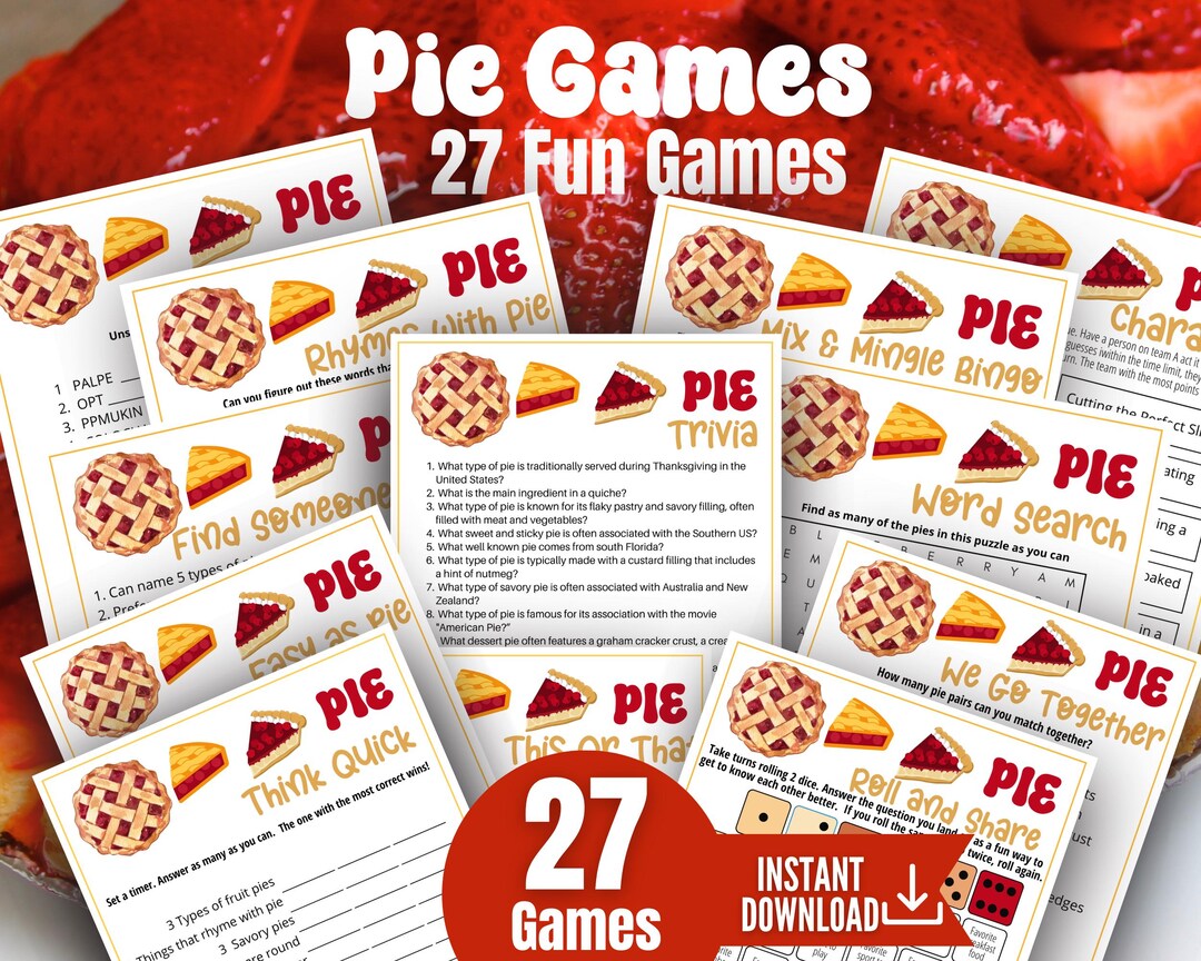 Pie Game Bundle, 27 Games, Christmas Games, Thanksgiving Games ...
