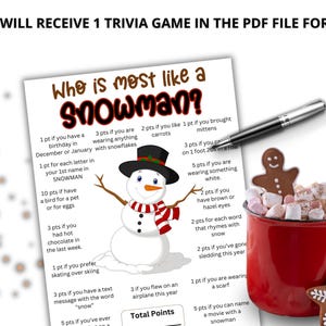 Who is Most Like a Snowman, Snow Day Trivia Game, Christmas Party Game ...