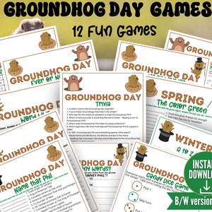 Groundhog Day Game Bundle, Groundhog Day Trivia, Groundhog Celebration ...