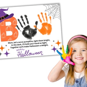 Halloween Handprint Art, Halloween Activity, Handprint Craft Keepsake ...