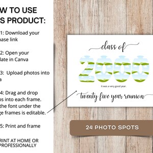 EDITABLE Custom 25th Class Reunion Sign, 25th Reunion Photo Collage ...