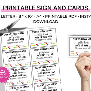 Guess How Many Jelly Beans in the Jar,easter Jally Beans,bridal Shower ...