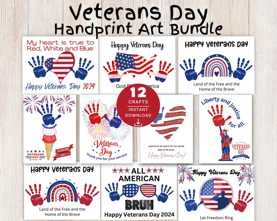 Veterans Day Handprint Bundle, Veterans Day 2024, Handprint Art ...