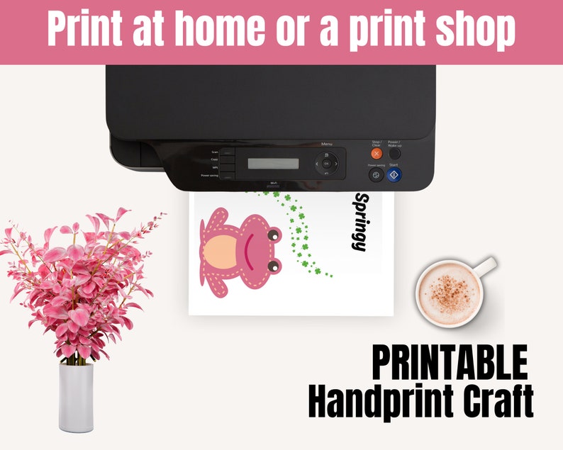 Spring Handprint Craft, I'm Feeling Springy Frog Handprint Art, Toddler ...