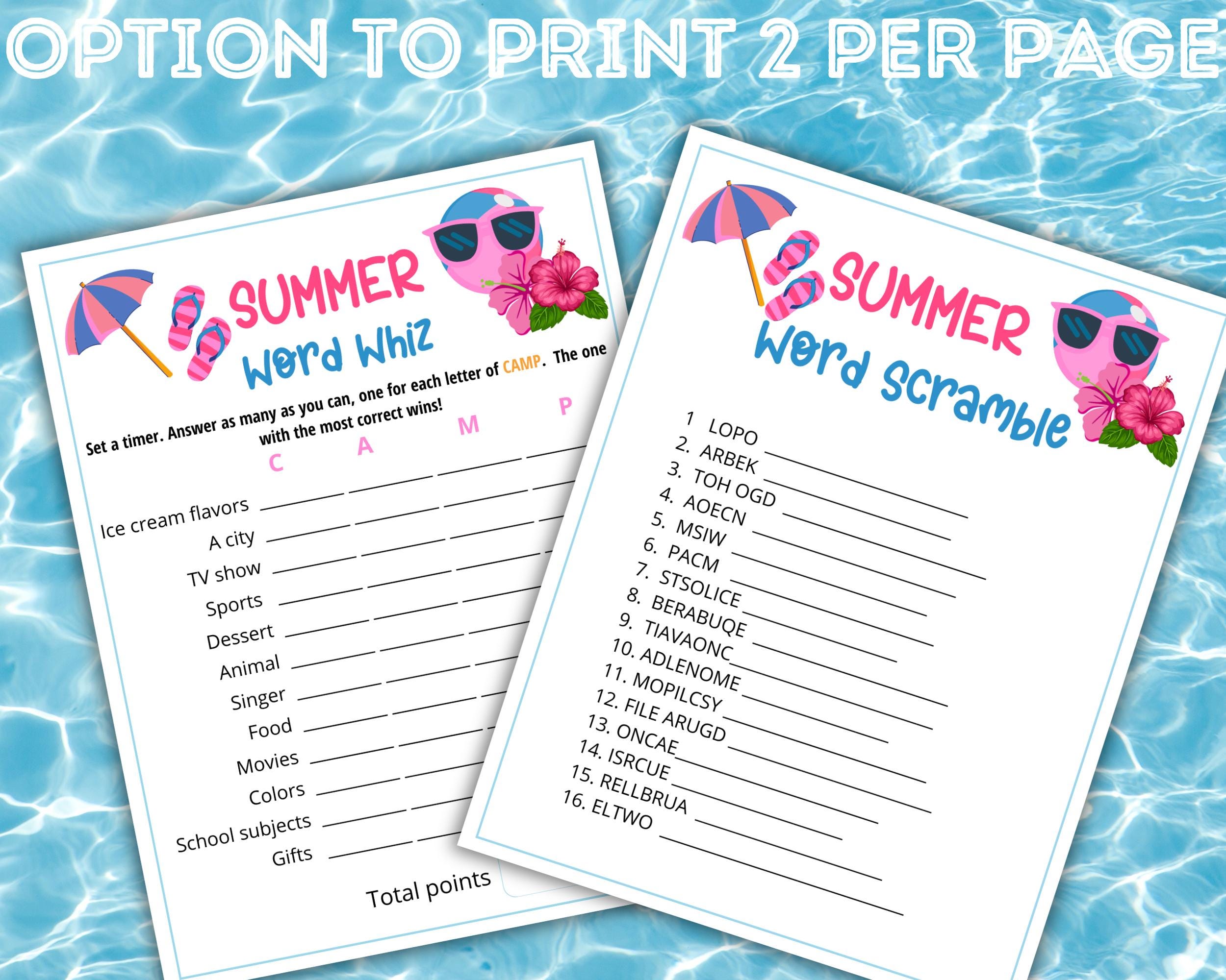 Summer Trivia Game Bundle, Printable Summer Game for Kids & Adults ...