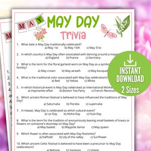 May Day Trivia Game, Printable May Day Game for the Family, Classroom ...