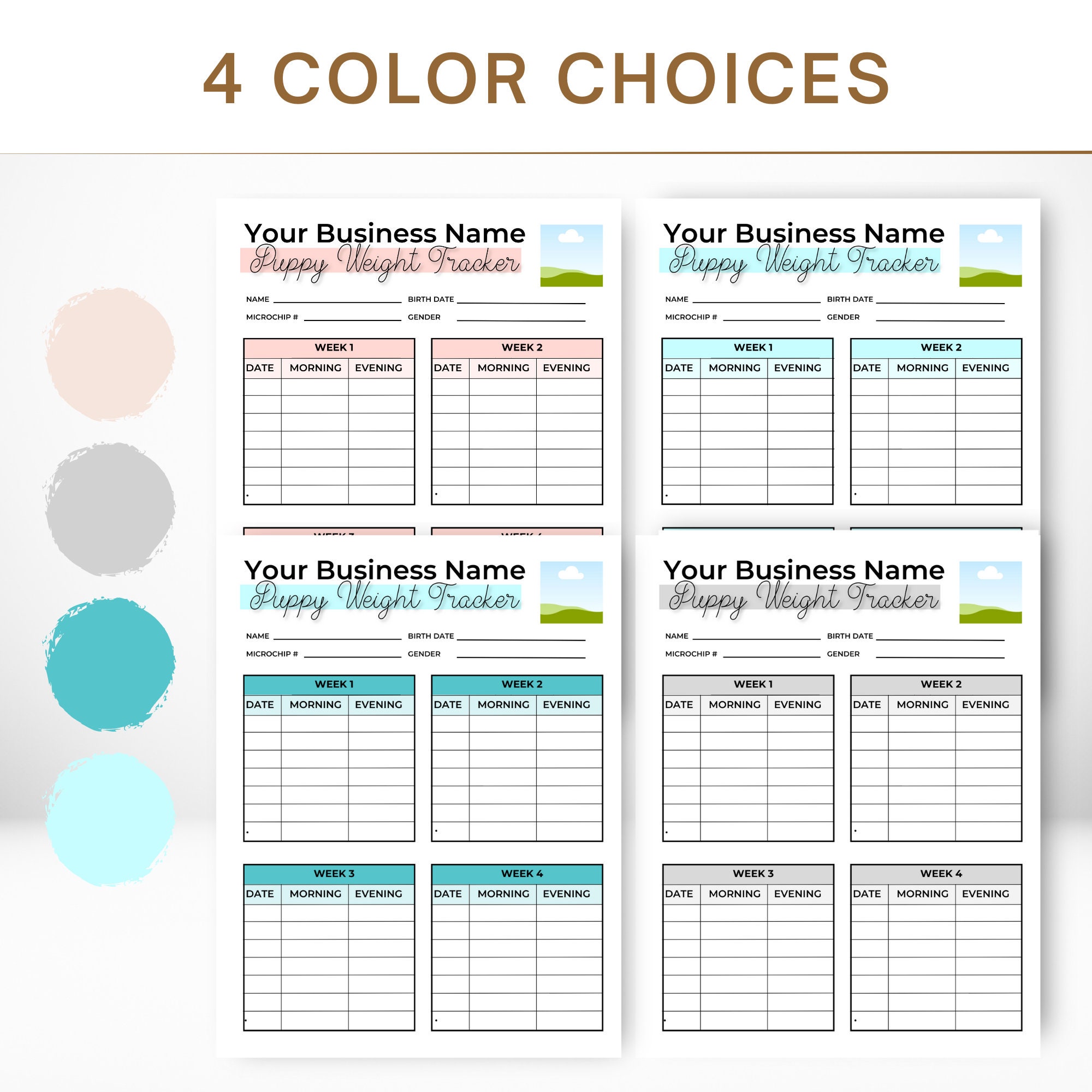 Editable Puppy Daily Weight Tracker Template Editable for - Etsy