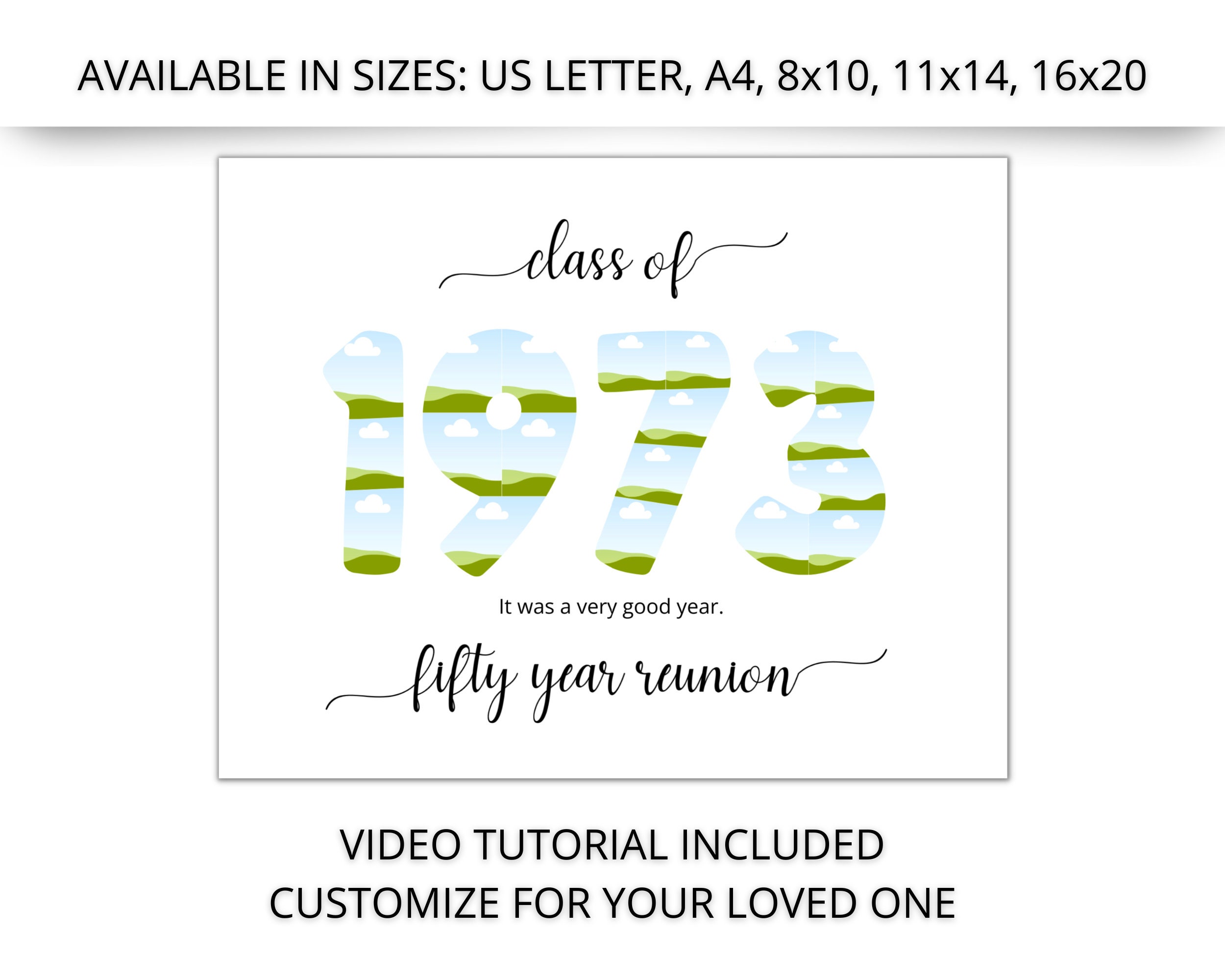 EDITABLE Custom 50th Class Reunion Sign, 50th Reunion Photo Collage ...