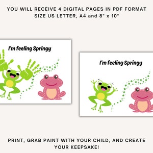 Spring Handprint Craft, I'm Feeling Springy Frog Handprint Art, Toddler ...